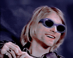 Kurt Cobain Sunglasses Smile GIF | GIFDB.com
