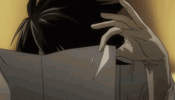 L Death Note Reading Paper GIF | GIFDB.com