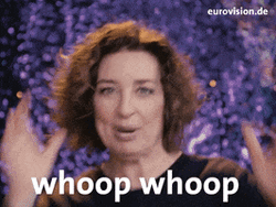 Overjoyed Lady Whoop Whoop Raising Hands GIF | GIFDB.com