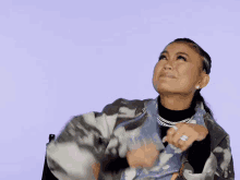 Lady Smiling Gun To Head Hand Gesture GIF | GIFDB.com