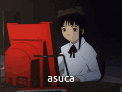 Lain Anime Using Computer Keyword GIF | GIFDB.com