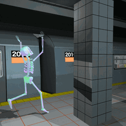 Late Skeleton Chasing Train GIF | GIFDB.com