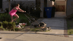 Lawn Mower Running Girl Rampage GIF | GIFDB.com