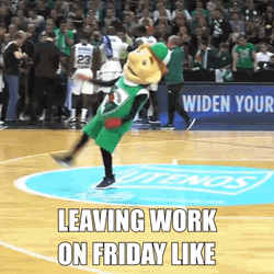 Leaving Work On Friday Spinning Mascot GIF | GIFDB.com