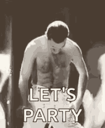 Let's Party Dancing Guy Black And White GIF | GIFDB.com