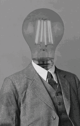 Light Bulb Man In Suit Gray GIF | GIFDB.com