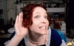 Eavesdropping And Listening Lady GIF | GIFDB.com