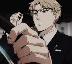 Loid Forger Driving Fixing Eyeglasses GIF | GIFDB.com