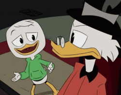 Louie Duck Talking To Scrooge Mcduck Awkward Smile GIF | GIFDB.com