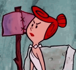 Mad Wilma Flintstone Shake Fist GIF | GIFDB.com