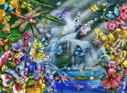 Magical Butterflies In Waterfalls GIF | GIFDB.com