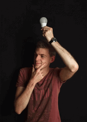 Man Flickering Light Bulb Idea GIF | GIFDB.com