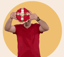 Man Happily Wearing King Crown GIF | GIFDB.com