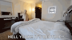 Man Happy To Get Home And Its Bedtime GIF | GIFDB.com