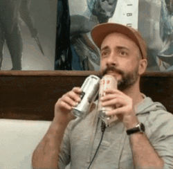 Man Have Two Cans Chugging Beer GIF | GIFDB.com