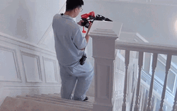 Man In Health Uniform Falling Down GIF | GIFDB.com