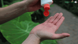 Man Pouring Insect Repellant Lotion GIF | GIFDB.com
