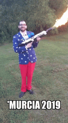 Man Standing With Flamethrower GIF | GIFDB.com