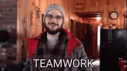 Man Touching Hands Saying Team Work GIF | GIFDB.com