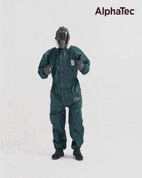 Man Wearing Hazmat Suit Reminding To Wear Ppe GIF | GIFDB.com