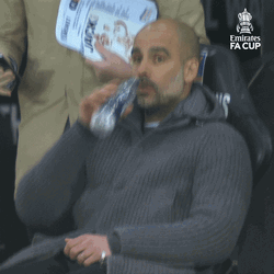 Manchester Football Pep Guardiola Drink Water GIF | GIFDB.com