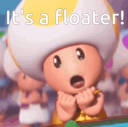 Mario Movie Toad It's A Floater GIF | GIFDB.com