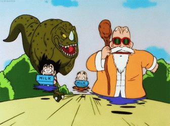 Master Roshi Goku And Krillin Being Chased GIF | GIFDB.com