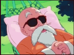 Master Roshi Lying On Hammock Beneath Trees GIF | GIFDB.com