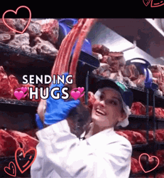 Meat Butcher Sending Hugs GIF | GIFDB.com