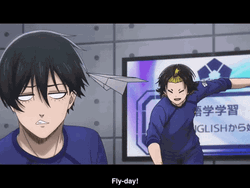 Meguru Bachira Paper Plane GIF | GIFDB.com