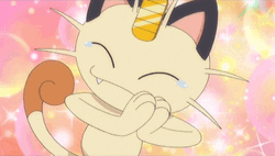 Meowth Glowing With Happy Tears GIF | GIFDB.com