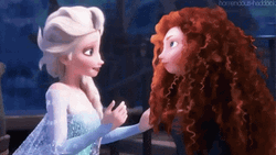 Merida About To Kiss Elsa GIF | GIFDB.com