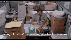 Milton Office Space Stephen Root Didn't Receive Paycheck GIF | GIFDB.com