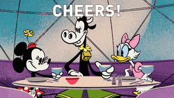 Minnie Mouse Cheers With Best Friends GIF | GIFDB.com