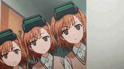 Misaka Mikoto Clones Peeking GIF | GIFDB.com