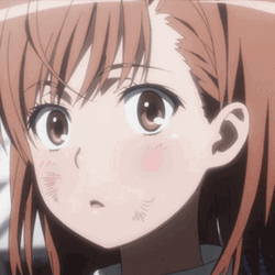 Misaka Mikoto Looking Up And Blushing GIF | GIFDB.com