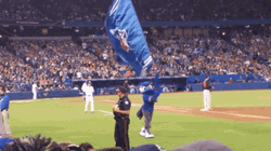 Mlb Toronto Blue Jays Mascot Waving Flag GIF | GIFDB.com