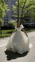 Modest Wedding Dress Running GIF | GIFDB.com