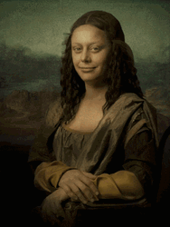Mona Lisa Painting Shy Smile Meme GIF | GIFDB.com
