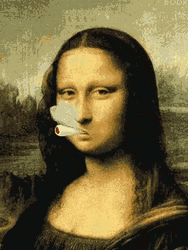 Mona Lisa Painting Smoking GIF | GIFDB.com
