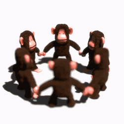 Monkey Puppet Spinning Playing GIF | GIFDB.com