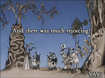 Monty Python Run Away There Was Rejoicing GIF | GIFDB.com