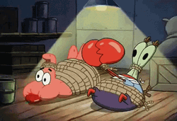 Mr Krabs And Patrick Star Tied Up GIF | GIFDB.com