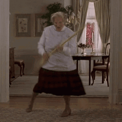 Mrs Doubtfire Grooving With Broomstick GIF | GIFDB.com