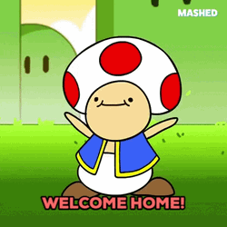 Mushroom Welcome Home GIF | GIFDB.com