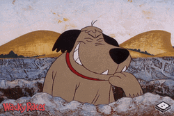 Muttley The Dog Giggling Dug Up Hole GIF | GIFDB.com