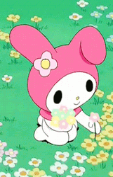 My Melody Flowers GIF | GIFDB.com
