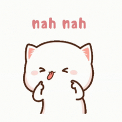 Mochi Peach Cat Tongue Out Saying Nah Nah GIF | GIFDB.com