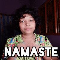 Namaste Praying Cartoon Hands Text Animation GIF | GIFDB.com