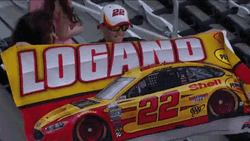 Nascar Car Racing Joey Logano Fanboy Banner GIF | GIFDB.com